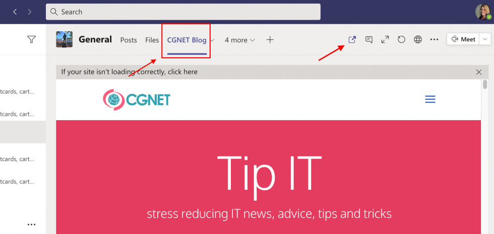 How to Pop out Apps and Tabs in Teams - CGNET