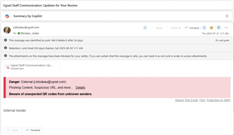 Email Spoofing: When the Message in Your Inbox Comes from You - CGNET